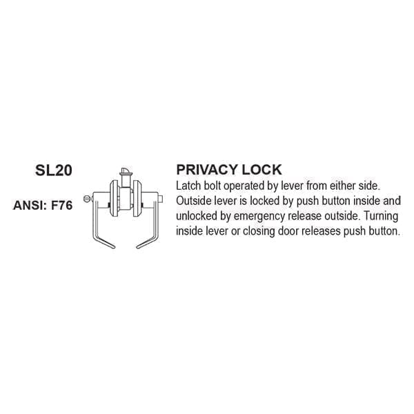 Cal-Royal SL20 Grade-2 Privacy Lever Lock