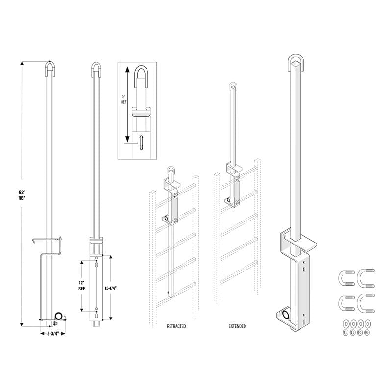JL Industries LP-4 Extendable Safety Ladder Post